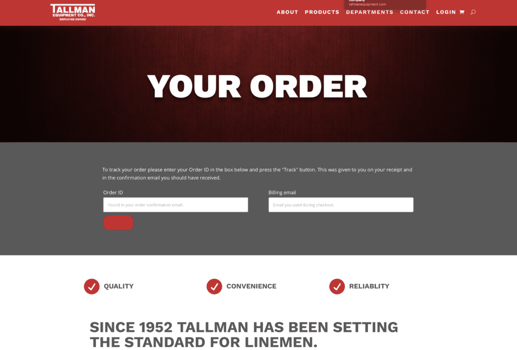 Your Orders | Tallman Equipment Company